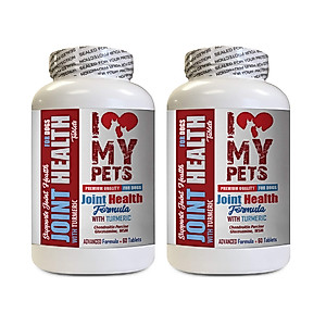 I LOVE MY PETS LLC Hip and Joint Supplements for Senior Dogs - Joint Health for Dogs - with Turmeric - MSM - Premium - Turmeric for Dogs - 120 Treats (2 Bottles)