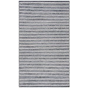 SAFAVIEH Striped Kilim Collection 2' 3" x 5' Navy / Blue STK513N Handmade Flatweave Cotton Entryway Living Room Foyer Bedroom Accent Rug