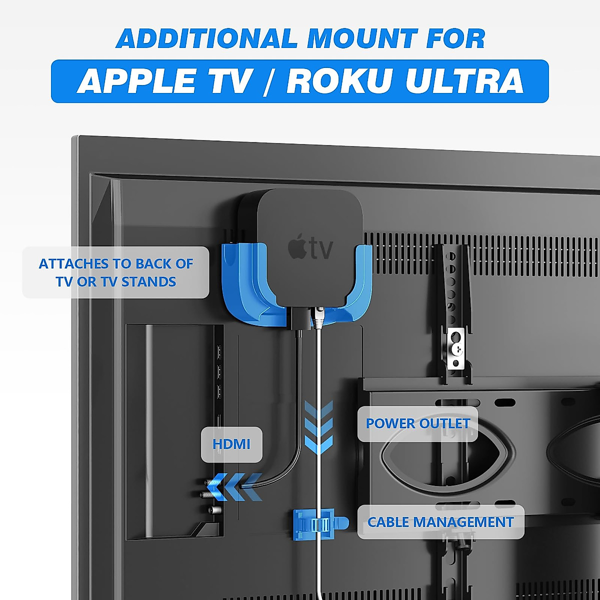 Rfiver Swivel TV Floor Stand with Mount for Apple TV/Roku Ultra, Universal for 32-65 Inch LCD LED Flat Screen, Height Adjustable TV Mount Stand with Shelf, Space Saving Corner TV Stand for Home Office