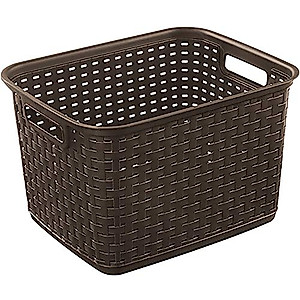 STERILITE Tall Wicker weave basket Multicolor , (Pack of 1)