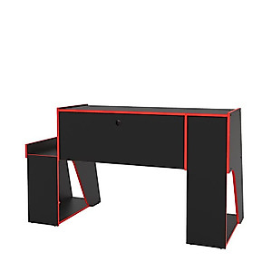 Polifurniture Kyoto Gaming Desk, Black & Red