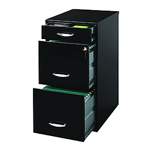 AVSAN Home Office Cabinet 18" D 3-Drawer Organizer Vertical File Cabinet for SOHO, Black