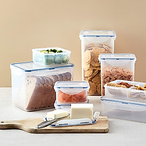LocknLock Easy Essentials Food Storage lids/Airtight containers, BPA Free, 10 Piece - Square, Clear