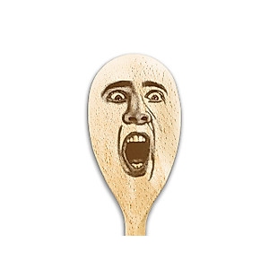 Nicolas Cage Features On Wooden Spoon Nic Cage Face On Things Gifts For Birthday Housewarming Gift Funny Meme Gag Prank Gift Chef Gift (1 Spoon)