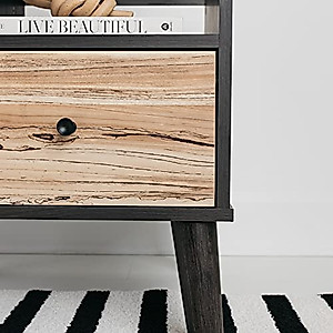 Signature Design by Ashley Piperton 1 Drawer Nightstand, 21"W x 17"D x 22"H, Black