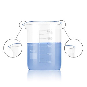 Yarlung 6 Pack Glass Beakers Set, Graduated Measuring Beakers Thick Boro 3.3, Griffin Low Form 25/50/100/250/500/1000ml