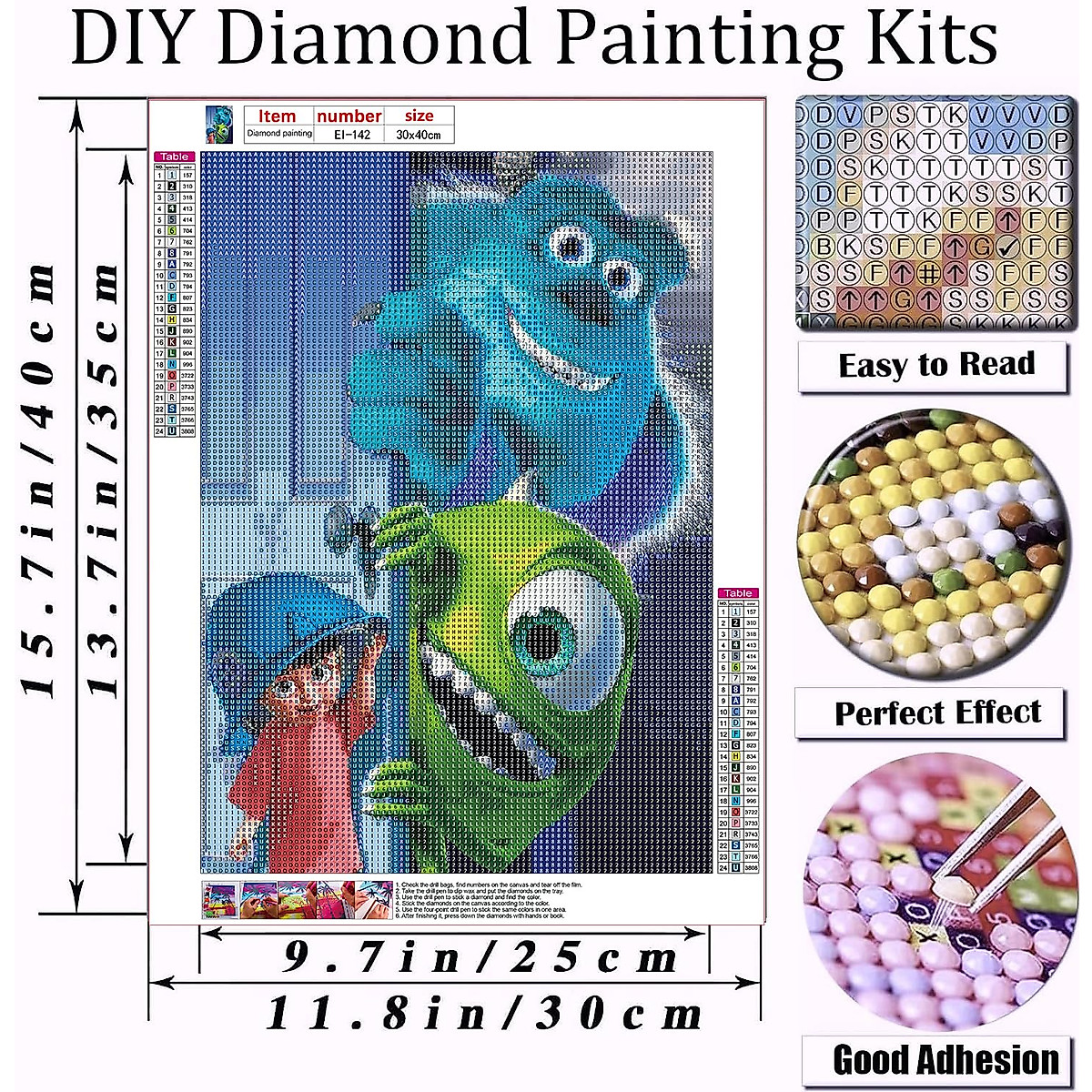 EIBEILI Diamond Painting Kits for Adults, Christmas DIY 5D Diamond Art Kits Diamond Dots for Adults Clearance Full Drill Crystal Craft Kits for Home Wall Decor Gifts 11.8x15.7inch