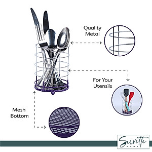 Servette Home Nonslip Wire Cutlery Holder - Purple
