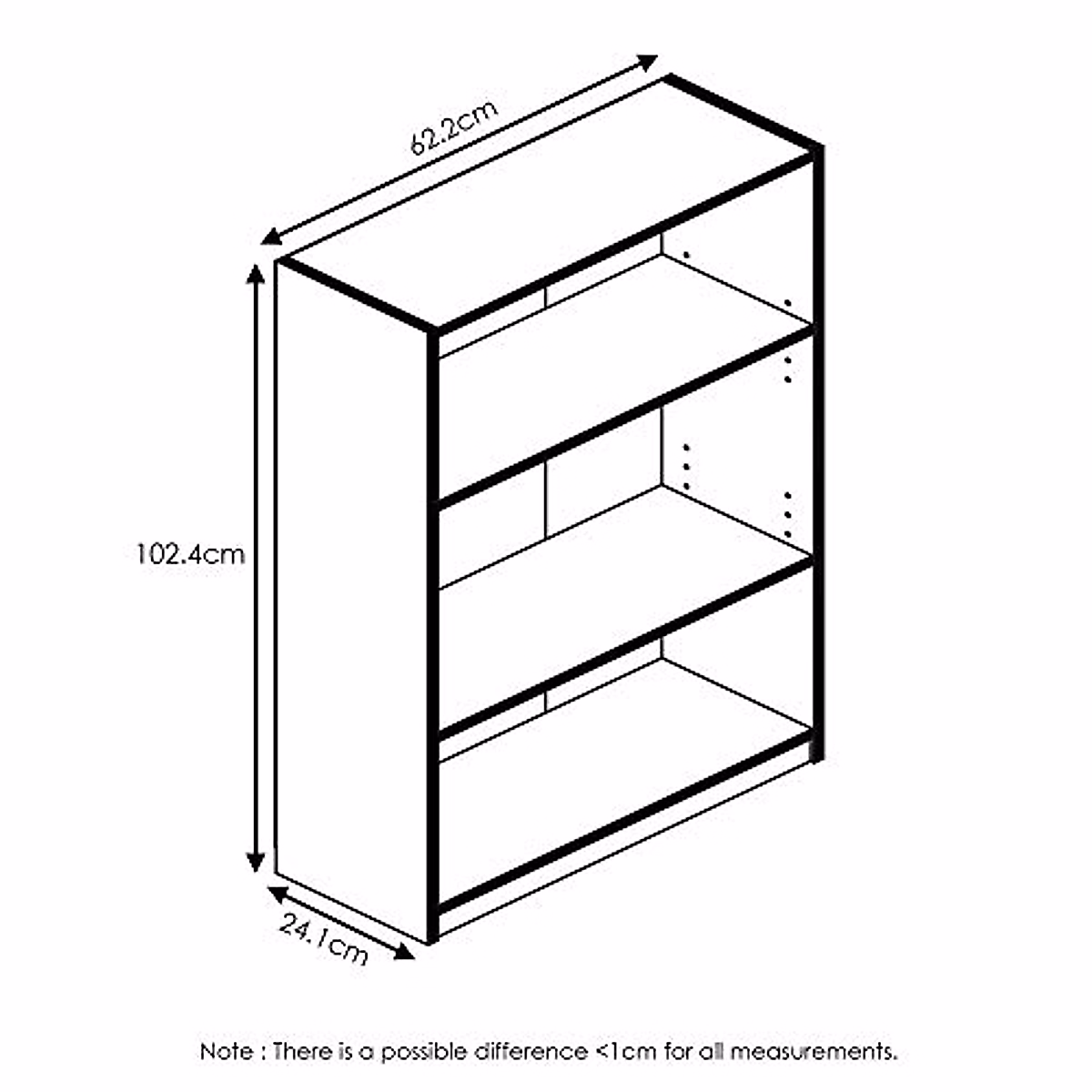 Furinno Luder Bookcase/Book/Storage, 5-Tier, White & FURINNO Jaya Simple Home 3-Tier Adjustable Shelf Bookcase, White