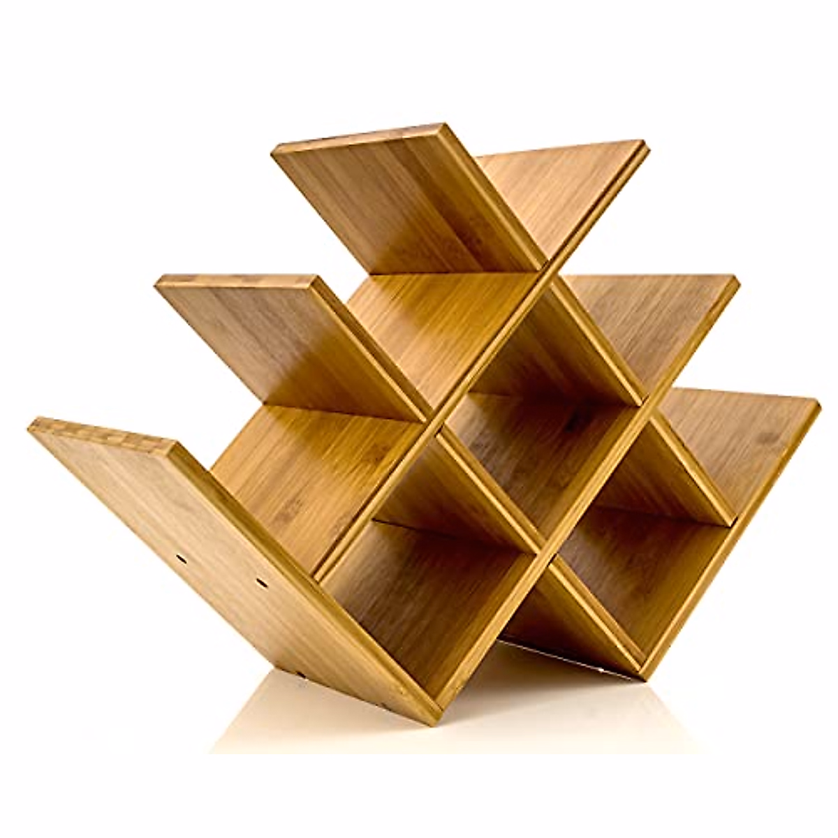 Wine Rack Wine Holder Wine Storage 8 Bottle Rack Horizontal Storage Compact Design Made of Organic Bamboo by Intriom Bamboo Collection
