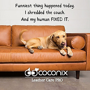 COCONIX Leather Recoloring Balm Dark Brown - Recolor, Renew, Repair & Restore Aged, Faded, Cracked, Peeling and Scuffed Leather & Vinyl Couches, Boat or Car Seats, Furniture 8 oz