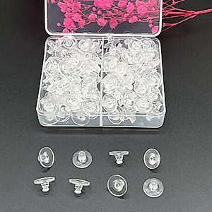 Bullet Clutch Earring Backs with Pad,150Pcs Clear Rubber Earring Backs Silicone Earring Backs with Pad