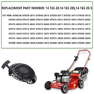 GDDGHS 14 165 20-s Recoil Starter Assembly for Kohler XT675 XT650 XT775 XT800 149cc 173cc Engine Toro Lawn Mower Pull Start Assembly, 1416520, 1416520-S, 1416520S