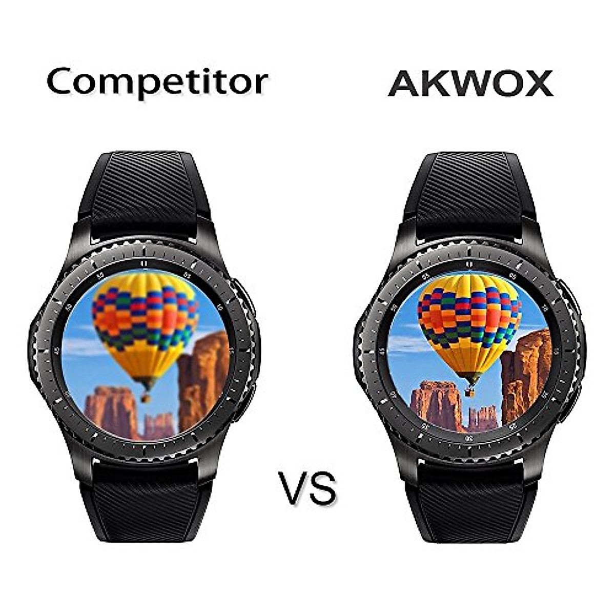 (4-Pack) Gear S3 Tempered Glass Screen Protector, Akwox [0.3mm 2.5D High Definition 9H] Premium Clear Screen Protective Film for Samsung Gear S3 Frontier / Classic Smart Watch 1.3 Inch