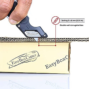 Box Cutter, 3 blade depth setting, Squeeze Trigger and Edge Guides, Holster, Lanyard, Extra Blade - 1000 white