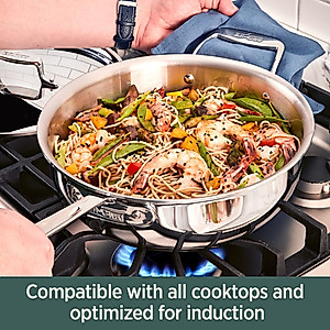 All-Clad Stainless Steel 5-Ply Dishwasher Safe 4 Qt. Essential Pan With Lid