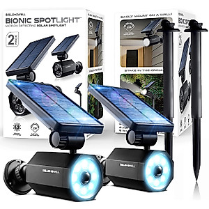 Bell+Howell Bionic Spotlight LED Solar Lights Solar-Powered Spot Light with 25 Feet Motion Sensor Outdoor Waterproof Frost Resistant Yard Outdoor Lighting As Seen On TV (Original, Set of 2)