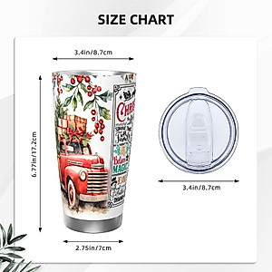 Stainless Steel Coffee Travel Mug - 20oz Snowman Christmas Tree Cup for Mom, Dad, Son, Daughter - Christmas Decor Gift