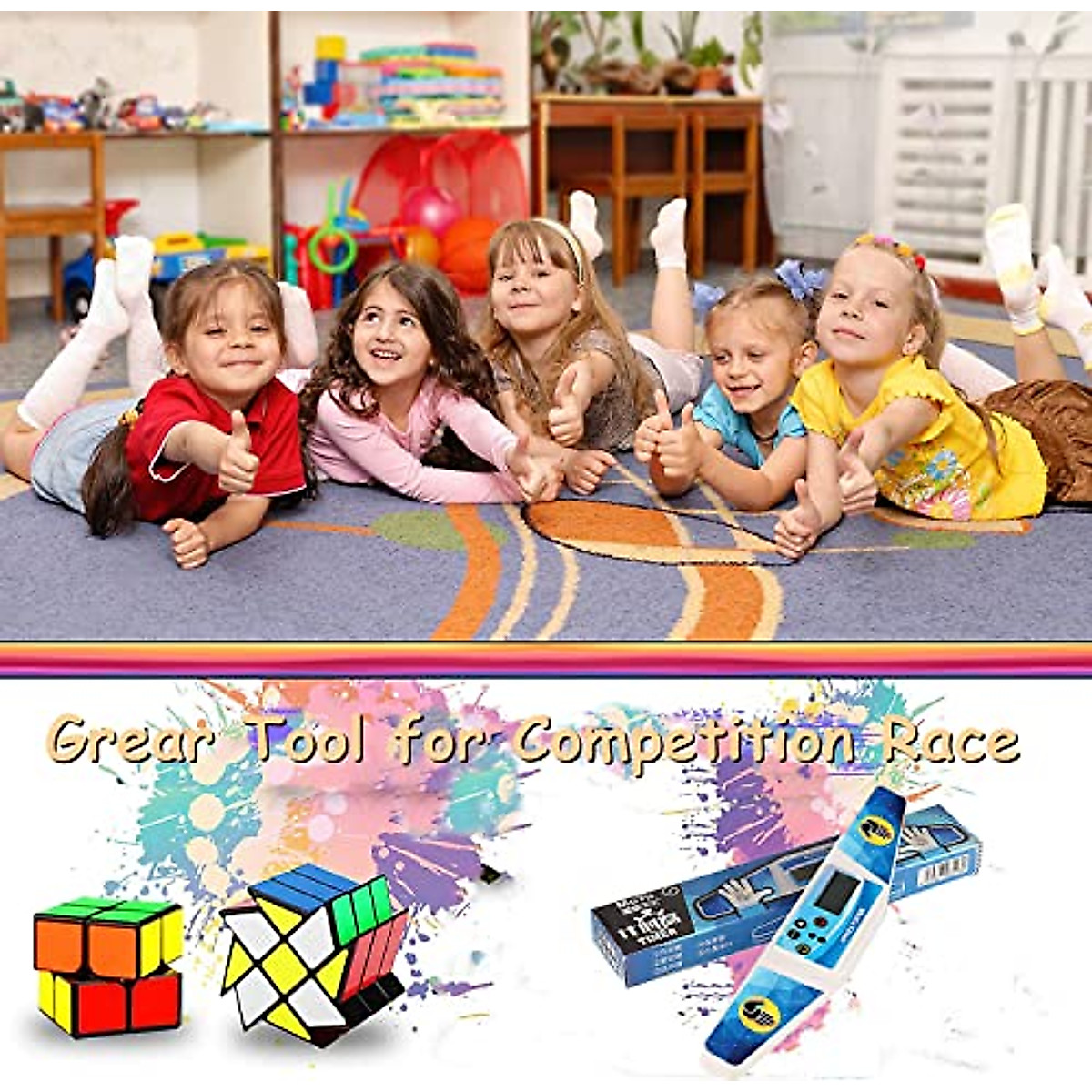 Touch Control Timer, Professional Timer Machine with Display, Speed Timer for Puzzle, Competition, Girls Boys Gift