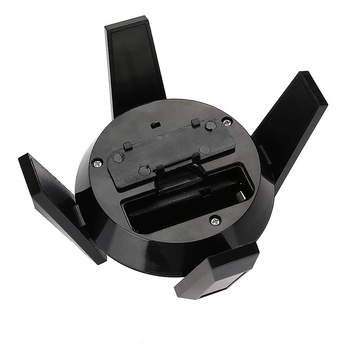 Jadpes Rotating Jewelry Display Stand, Solar 360 Degrees Rotating Turntable Display Stand with 4 LED Light Display Turntable for Display Jewelry Watch Collectibles Shop Display(#1)