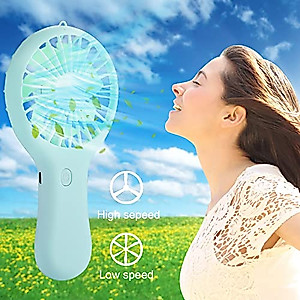 Aozhen Portable Handheld Fan Mini Battery Operated Fan Personal Fan 3 Speeds Strong Wind Foldable Design for Travel, Home Office, Camping, Outdoors