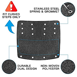 OKBA RV Step Covers Wrap Around, RV Camper Step Covers for 22 Inch RV Camper 8-10" Deep Radius Steps Only - 3 Pack Gray RV Step Rug Carpets