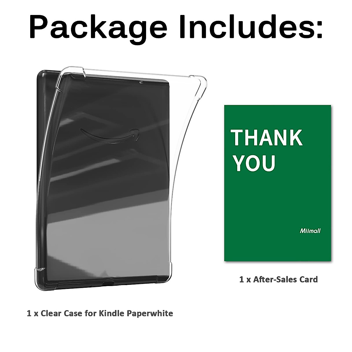 Miimall Compatible for Kindle Paperwhite 11th Case Soft TPU Ultra-Thin Lightweight Anti-Scratch Shock Absorption Full Protection Clear Cover Case for Kindle Paperwhite 11th Gen 2021 Release(Clear)