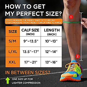 NEWZILL Calf Compression Sleeve for Men & Women | Footless Compression Socks for Shin Splint Relief, Varicose Veins | Leg Sleeve for Running, Travel, Nursing, Work, Fitness (XXL i-Black/Purple 1Pair)