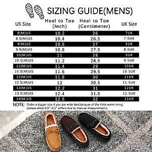 shoeslocker Men's Slippers Warm Soft Plush Memory Foam House Slippers for Men Comfortable Bedroom Moccasin Non-Slip Indoor Outdoor Black 11