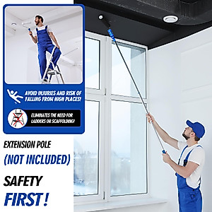 WILLBOND 2 Pcs Paint Brush Extender Multi-Angle Paint Edger Tool for Walls Extension Pole Attachments Roller Scraper Paint Brush Holder Rotating Head Edger Painting Tool for Ceilings Trim Corner