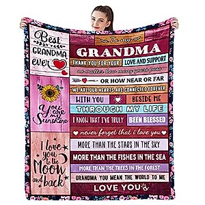 Eslygoily Gifts for Grandma from Grandkids for Grandma from Grandkids Unique Gifts Ideas for Grandma Birthday Gifts for Grandma for Grandma Throw Blankets 60x50 inch