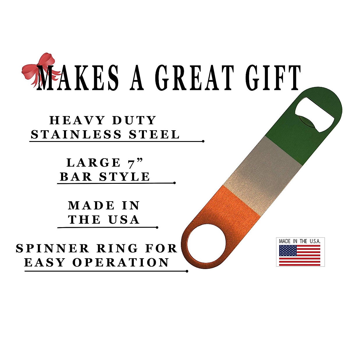 Irish Flag Speed Bottle Opener Heavy Duty Gift Ireland