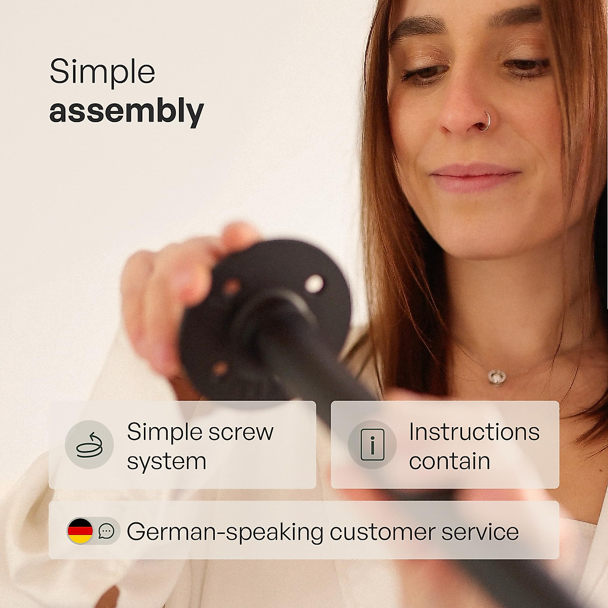 pamo Industrial pipe clothing rack metal black - Wall mounted clothes racks for hanging clothes - Modern walk in closet - KIM I DOUBLE black