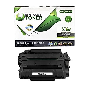 Renewable Toner Compatible MICR Toner Cartridge Replacement for HP 55A CE255A Laser Printers P3010 P3015 P3016
