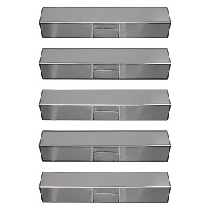 5-Pack BBQ Grill Heat Shield Plate Tent Replacement Parts for Brinkmann 810-4535-S - Compatible Barbeque Stainless Steel Flame Tamer, Guard, Deflector, Flavorizer Bar, Vaporizer Bar, Burner Cover 15"