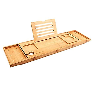 ZLXDP Bathtub Serving Tray Bath Bridge Useful Storage Rack Shelf Telescopic Tablet Holder for Bathroom Home