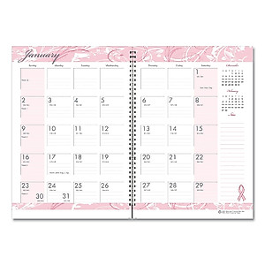2024 House of Doolittle 10 x 7 Breast Cancer Awareness Rec Ruled Monthly Planner/Journal (HOD5226)