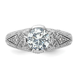 IceCarats 925 Sterling Silver Cubic Zirconia CZ Vintage Engagement Ring Size 8