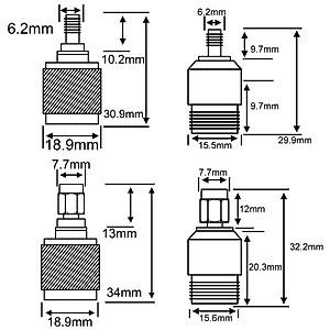 onelinkmore SMA to N Adapter Kit 4 Type RF Connectors N Male/Female to SMA Female/Male Wi-Fi Adapter SDR Connectors …