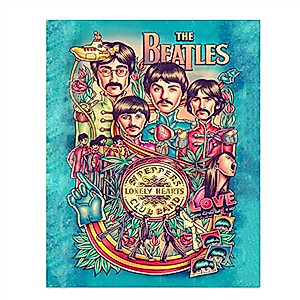The Beatles- Music Poster Print"Sgt. Peppers Lonely Hearts Club Band"- 8 x 10 Wall Print- Ready To Frame- Vintage Song Poster. Home Decor-Studio-Bar-Dorm-Man Cave Decor. Perfect For All Beatles Fans.