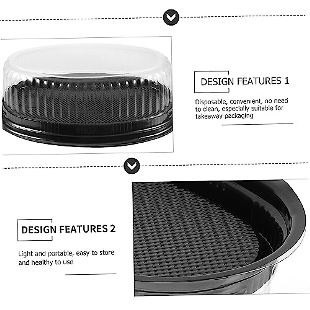 ULTECHNOVO 10pcs Packing Cake Box Disposable Cake Stand Mini Cake Boxes Mini Plastic Containers Plastic Cake Containers Plastic Cakes Box Mini Cheesecake Boxes Plastic Cake Box Gifts Cake Box