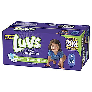 Luvs Size 4 Baby Diapers, Platinum Protection Bluey Diapers for Day & Night, Size 4, 88 Count (Packaging May Vary)
