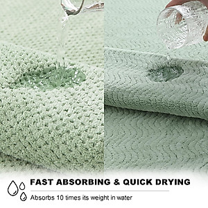 8 Pack Extra Large Bath Towel Sheet Set, 35x70 Inches - Oversized Bath Towels Set,Jumbo Large Microfiber - Quick Dry, Lightweight Highly Absorbent Towel Set for Bathroom,Hotel,SPA (Green)