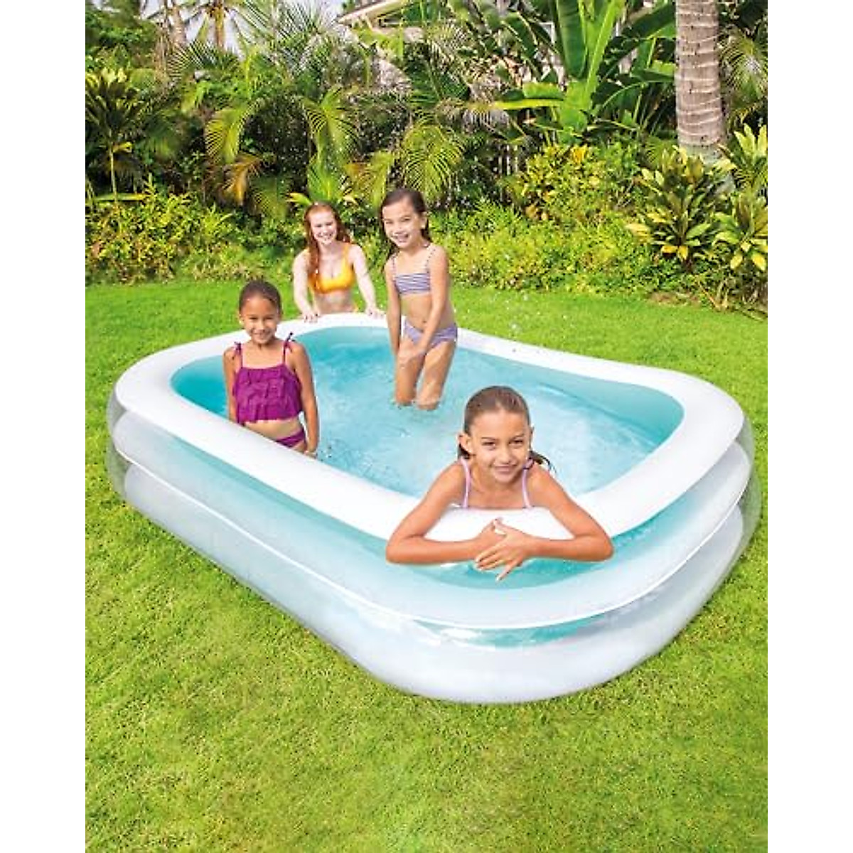 Intex Swim Center Family Inflatable Pool, 103" X 69" X 22", for Ages 6+