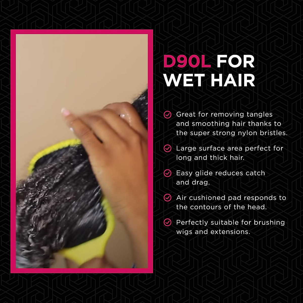 Denman Tangle Tamer Ultra (Blue) Detangling Paddle Brush For Curly Hair And Black Natural Hair - use with both Wet & Dry Hair, D90L