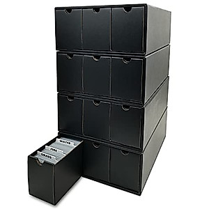 Fageverld Trading Cardboard Card Storage Box - with 12 600-Count & 50 Card Dividers, Collectors Card Organizer Box for MTG Baseball Card Collection