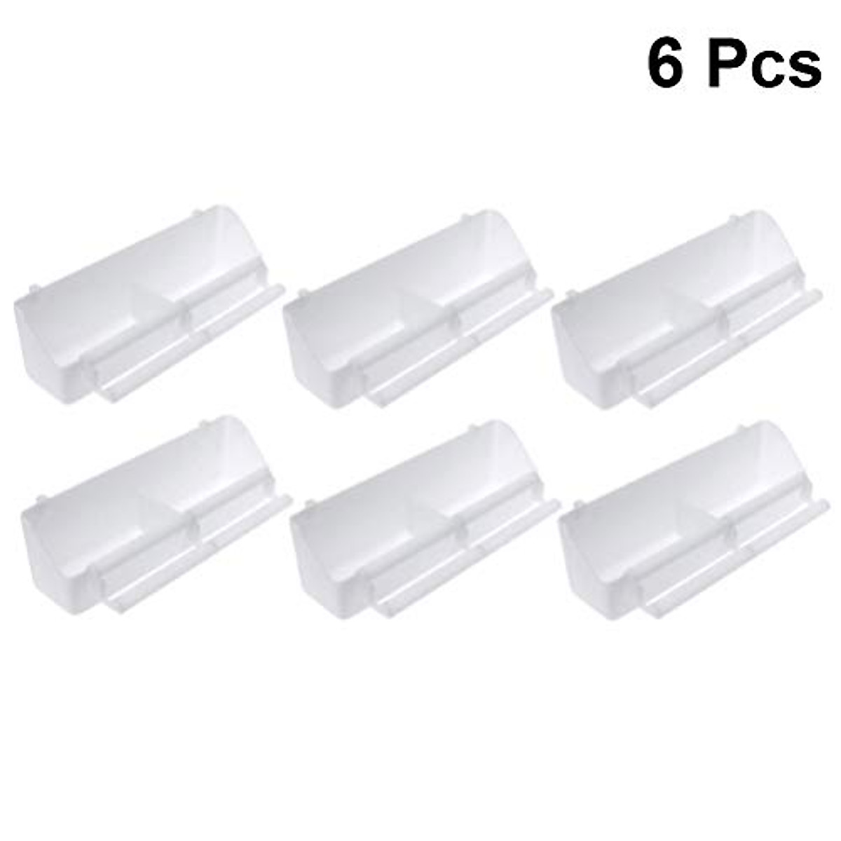 POPETPOP 6 Pcs Bird Feeder - Bird Cage Double Plastic Seed Water Feeder Cups Food Dish Caged Bird Feeder Bird Cage Accessories