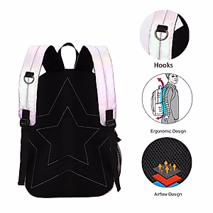 SUPACOOL Lightweight Casual Laptop Backpack for Men and Women, Large Backpack for College (Holo Purple)