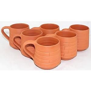 Odishabazaar Terracotta(Real Mitti) Unglazed Clay Mud Tea Cup - Set Of 6 using for Tea And Coffee 160ml (c-cup-111)