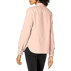 Tommy Hilfiger Button-Down Shirts for Women, Casual Tops, Ballerina Pink 01, Large